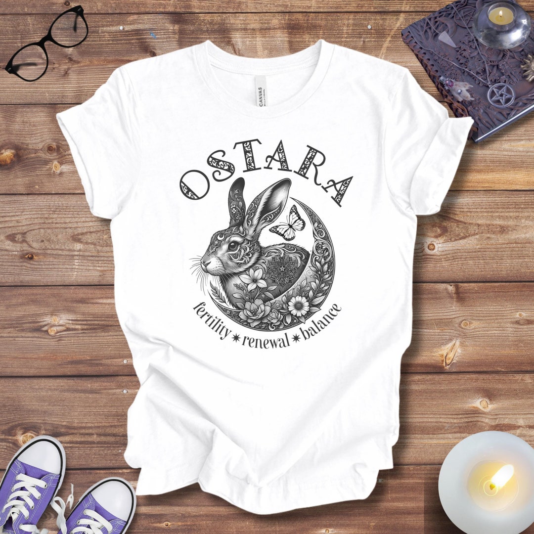 Pagan Ostara Hare With Pentacle and Crescent Moons, Mystical Hare With ...