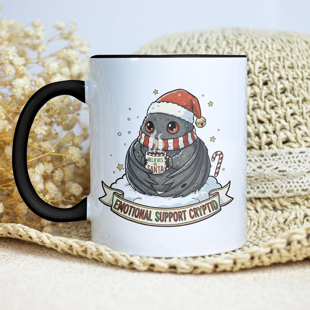 Emotional Support Mothman Mug, Christmas Cryptid Coffee Cup - Etsy
