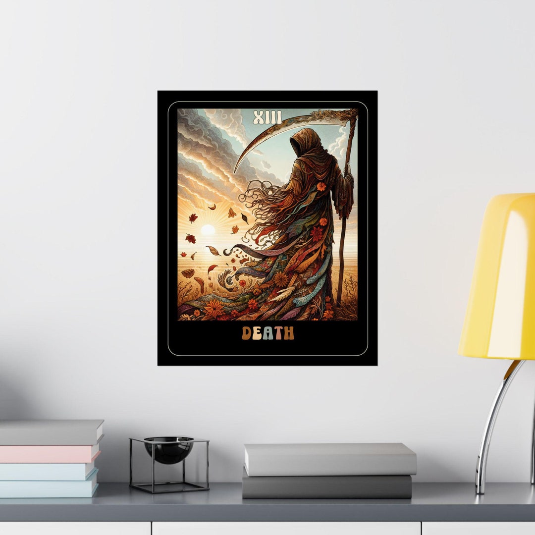 Death Tarot Poster, Bohemian Gothic Tarot Art Print - Etsy