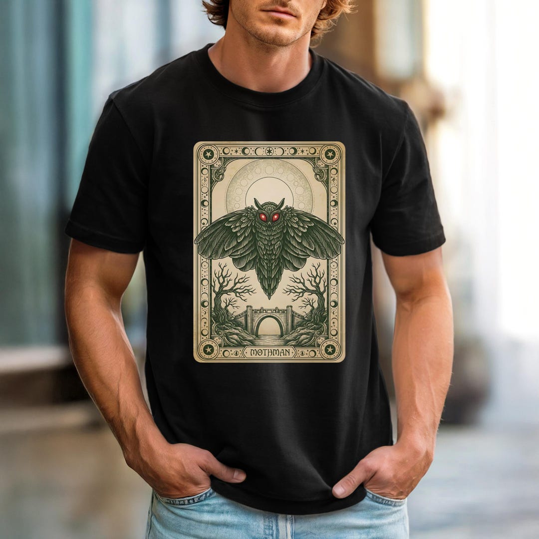 Mothman Tarot Card T-shirt, Cryptid Paranormal Tee - Etsy