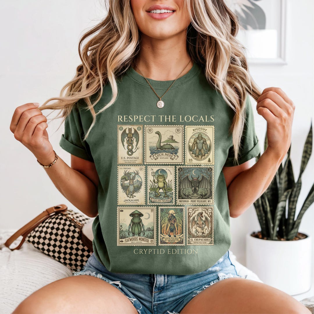 Cryptid Stamp Graphic Tee, Folklore Urban Legend Shirt - Etsy