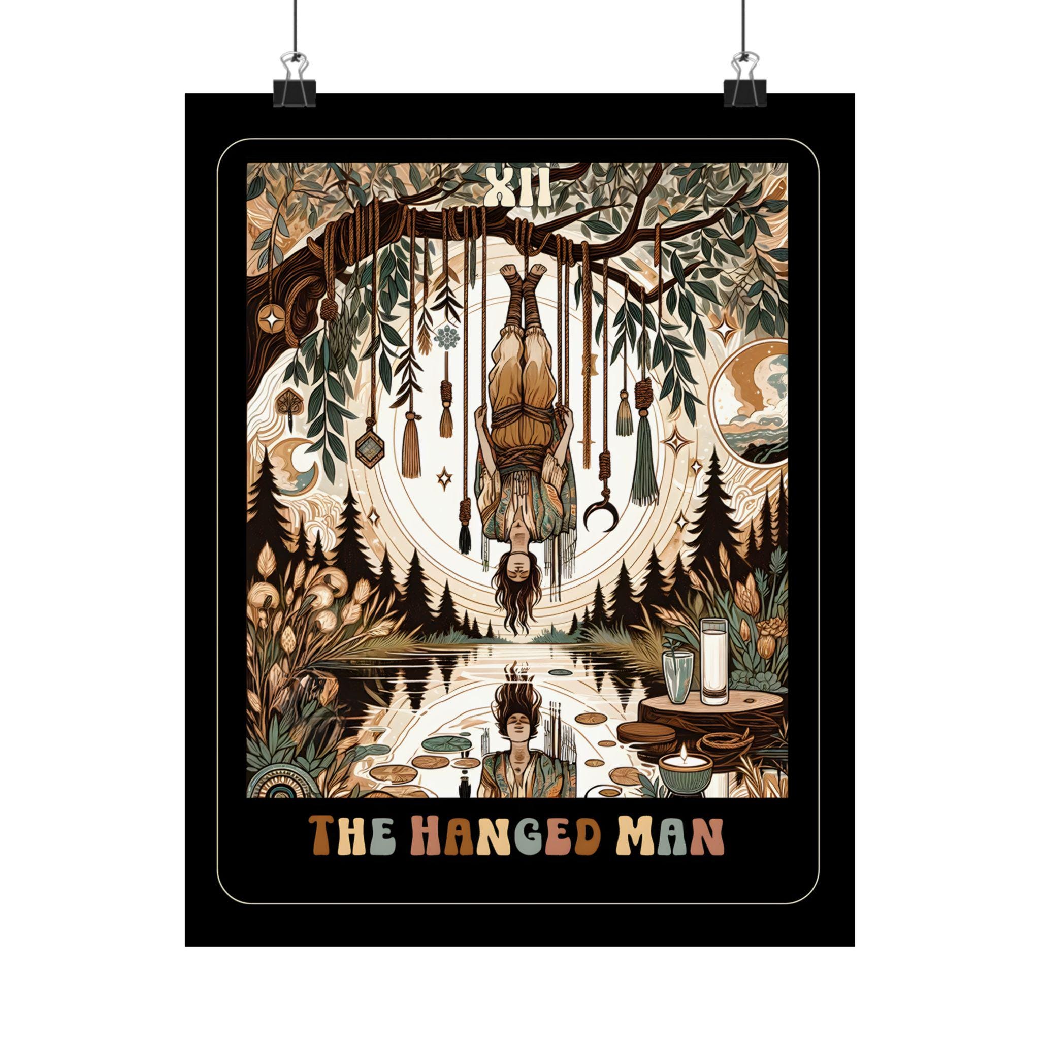 The Hanged Man Tarot Poster, Vintage Boho Tarot Art Print - Etsy