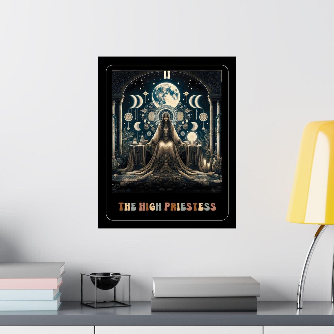 The High Priestess Tarot Card Poster - Mystical Tarot Wall Art - Etsy