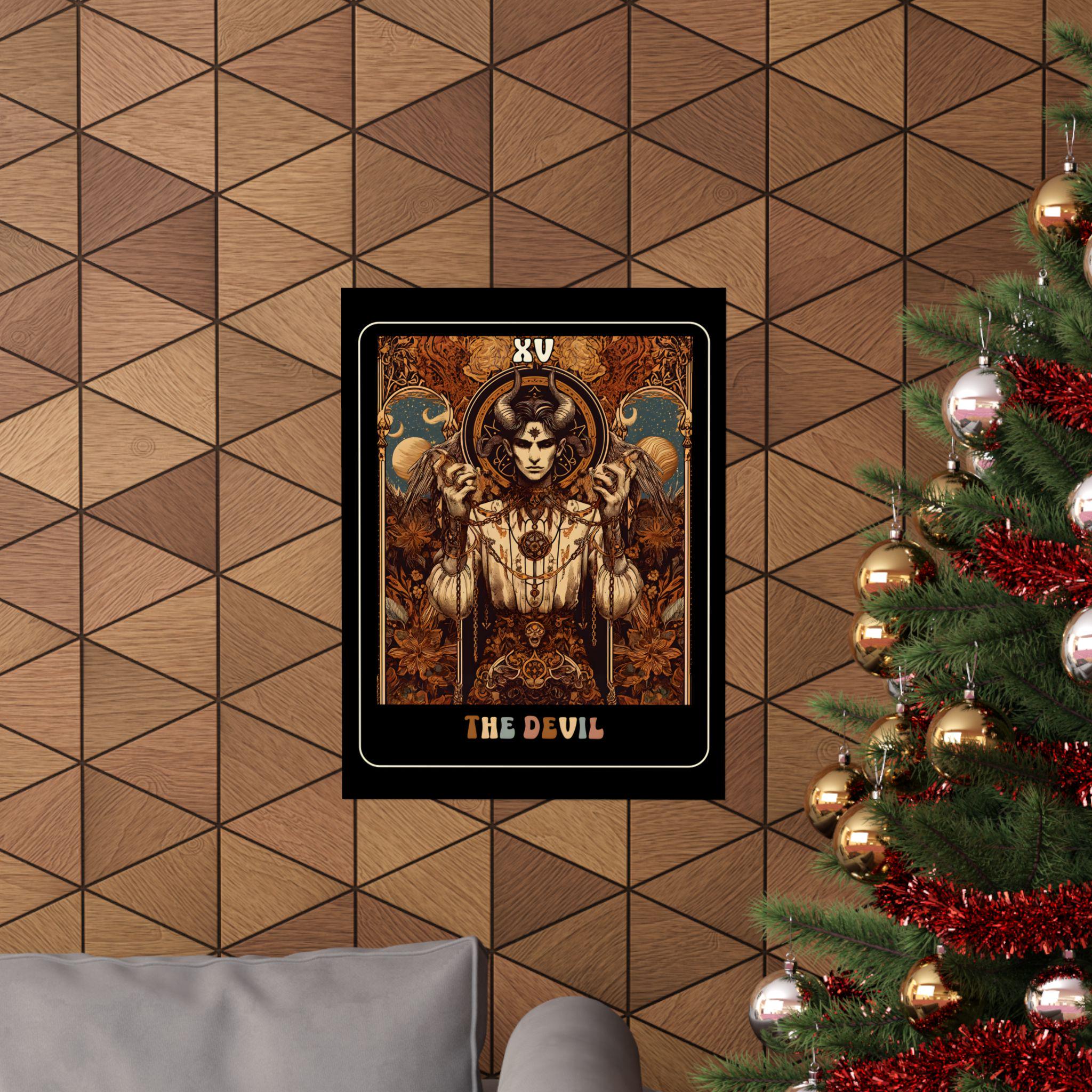 The Devil Tarot Poster, Dark Boho Occult Tarot Art Print - Etsy