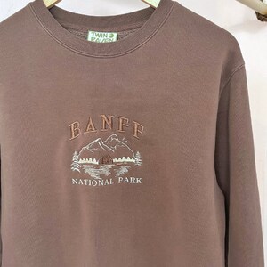 Embroidered Banff National Park Vintage Wash Crewneck Adventure Sweater ...