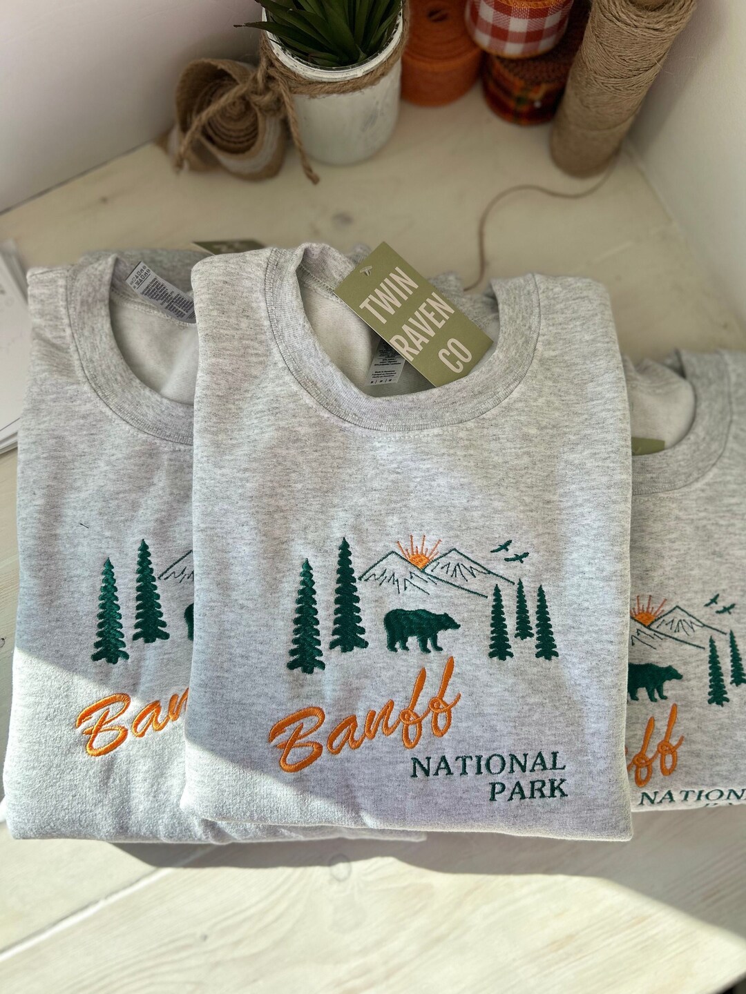 Embroidered Banff National Park Unisex Crewneck | Retro Style | Vintage ...
