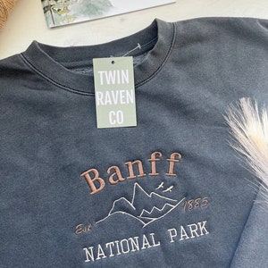 Embroidered Banff National Park Vintage Wash Crewneck | Customized ...