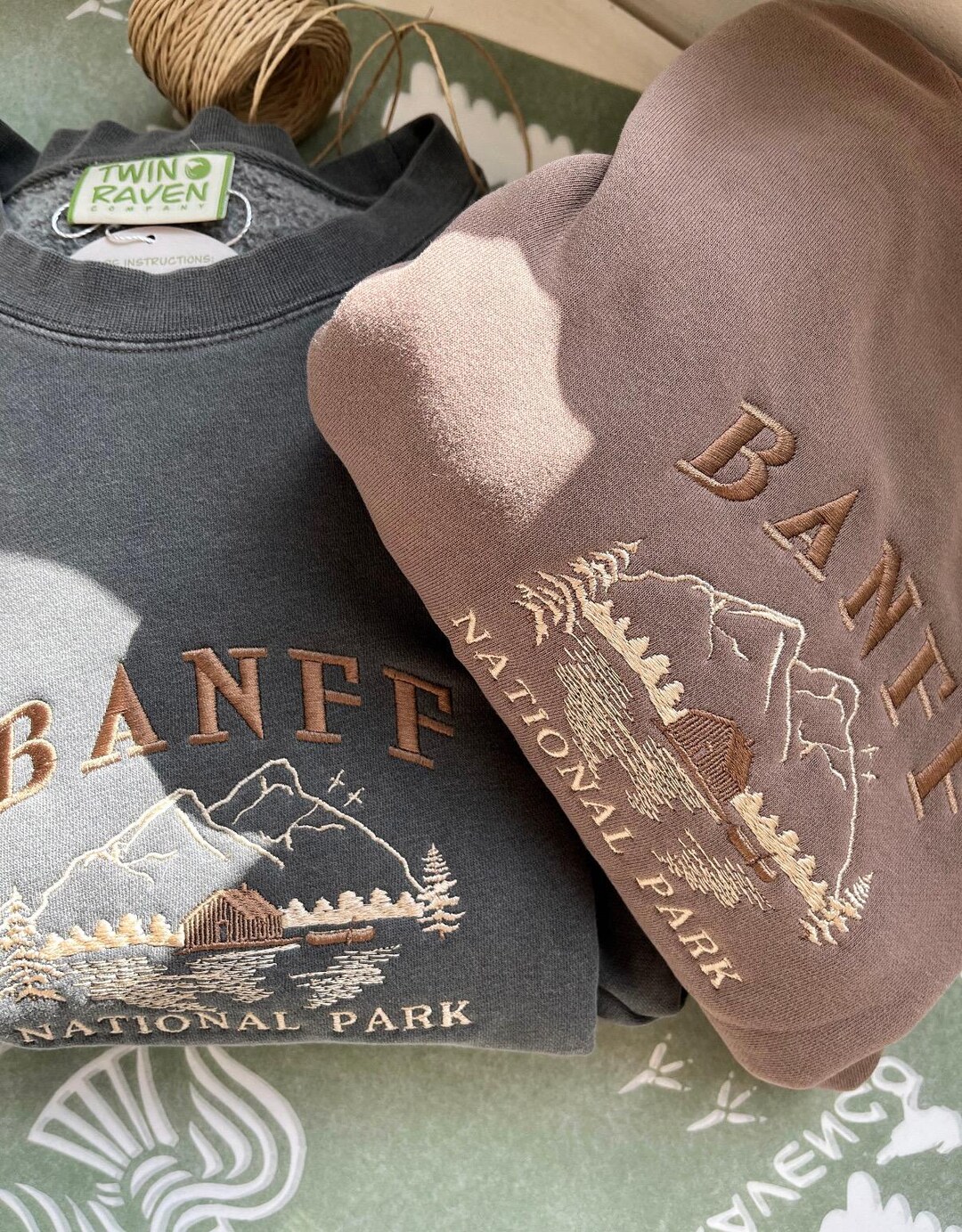 Embroidered Banff National Park Vintage Wash Crewneck | Adventure ...