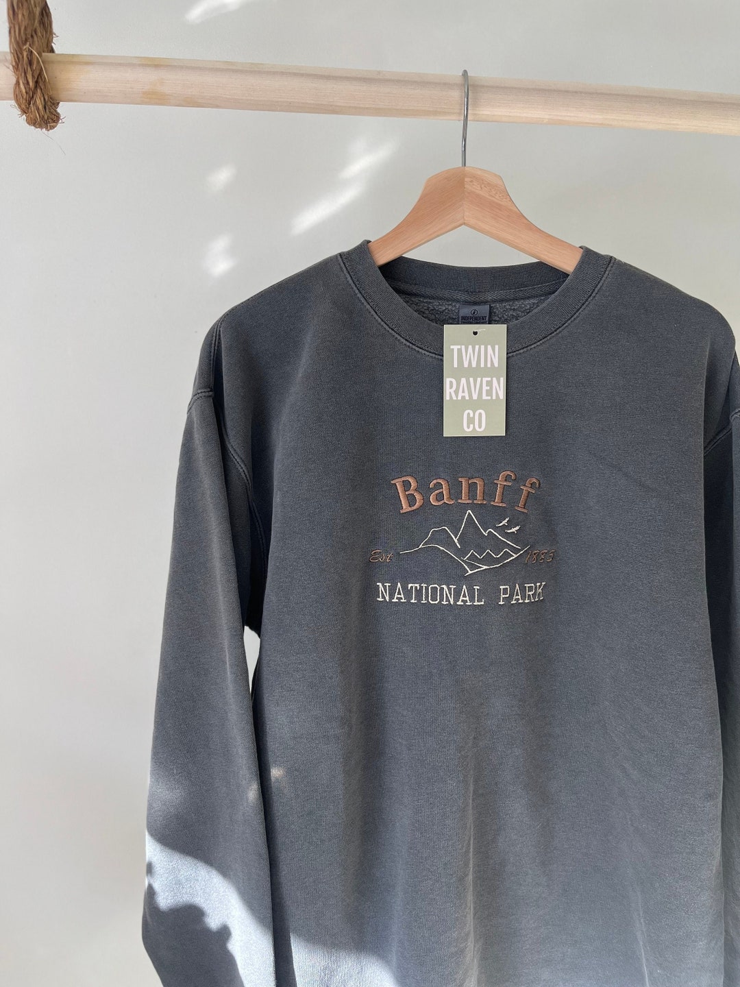 Embroidered Banff National Park Vintage Wash Crewneck - Etsy
