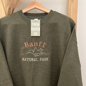 Embroidered Banff National Park Crewneck | Alberta Canada | College ...