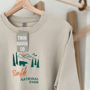 Embroidered Banff National Park Unisex Crewneck | Retro Style | Vintage ...