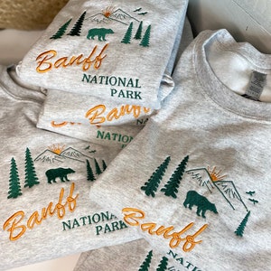 Embroidered Banff National Park Unisex Crewneck | Retro Style | Vintage ...