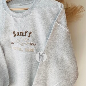 Embroidered Banff National Park Crewneck | Alberta Canada | College ...