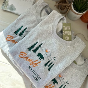 Embroidered Banff National Park Unisex Crewneck | Retro Style | Vintage ...