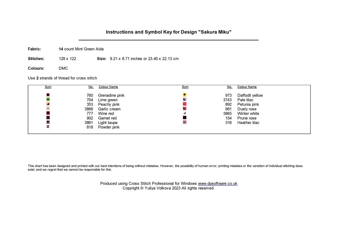 Sakura Miku Cross Stitch Anime Hatsune Pattern Anime Girl Pattern Anime ...