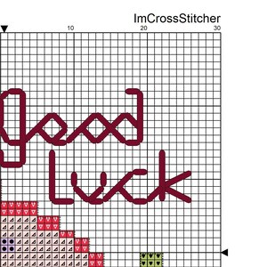Good Luck Flower Cross Stitch Pattern PDF – Easy Beginner Design ...