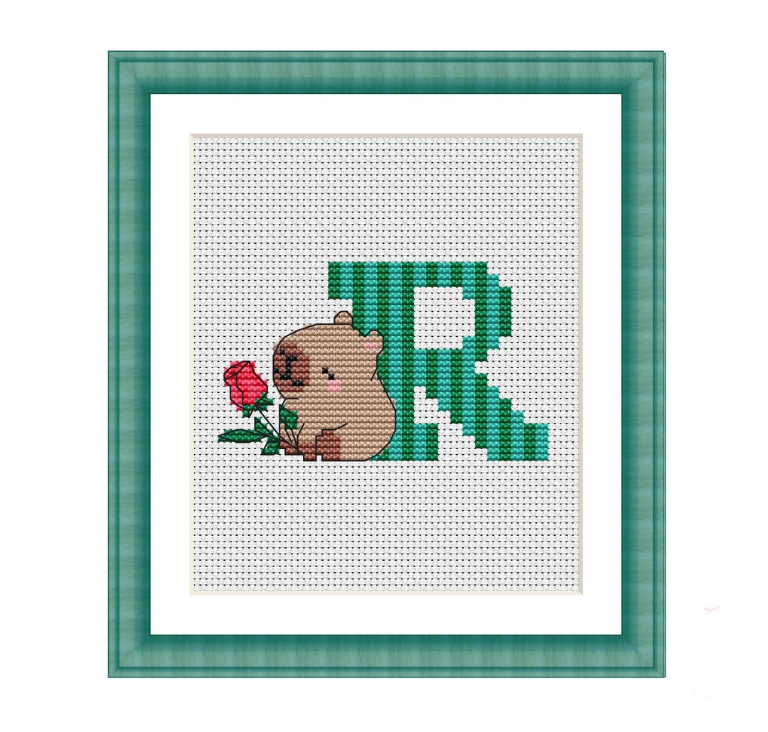 R Letter Pattern Capybara Pattern Capybara Embroidery Cross Stitch ...