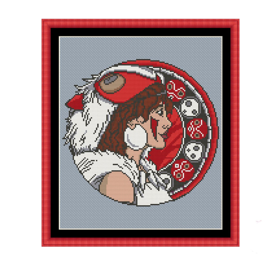 Princess Mononoke PDF Instantly DIY Forest Spirits Haunted Cross Stitch ...