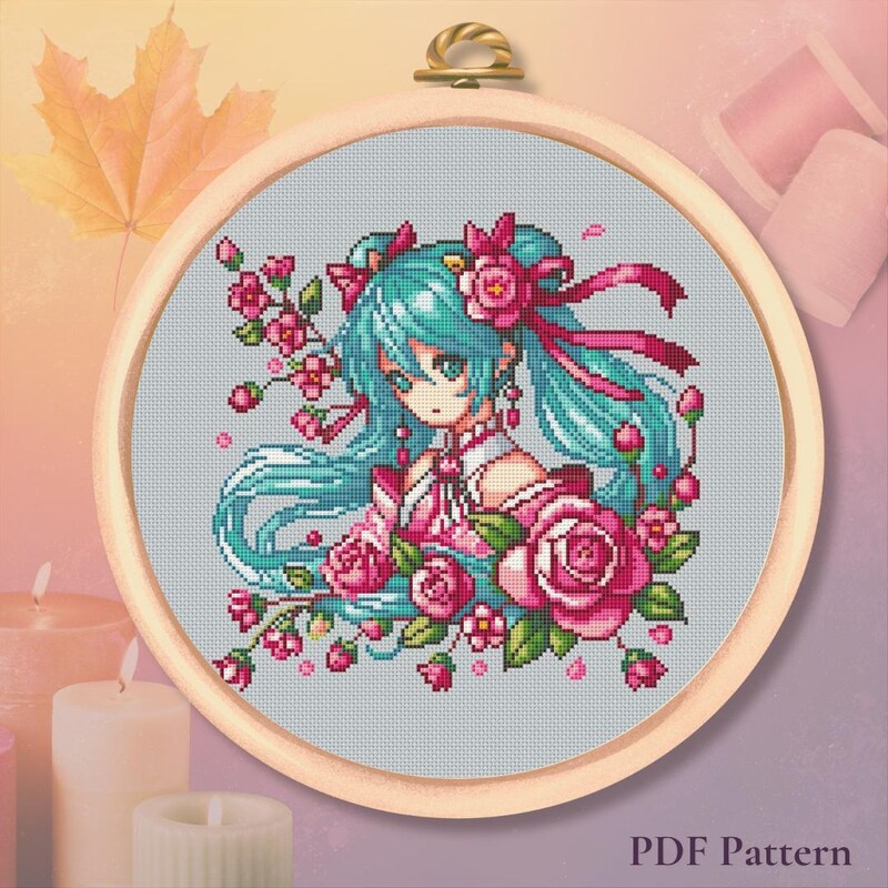 Anime Cross Stitch Kit - Etsy