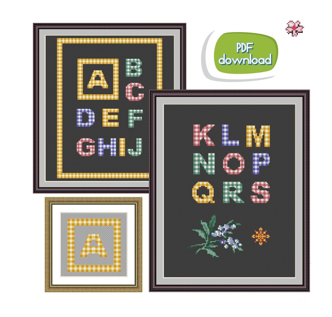 Stitch Alphabets Alphabet Chart Alphabet Font Style Cross Stitch Font ...