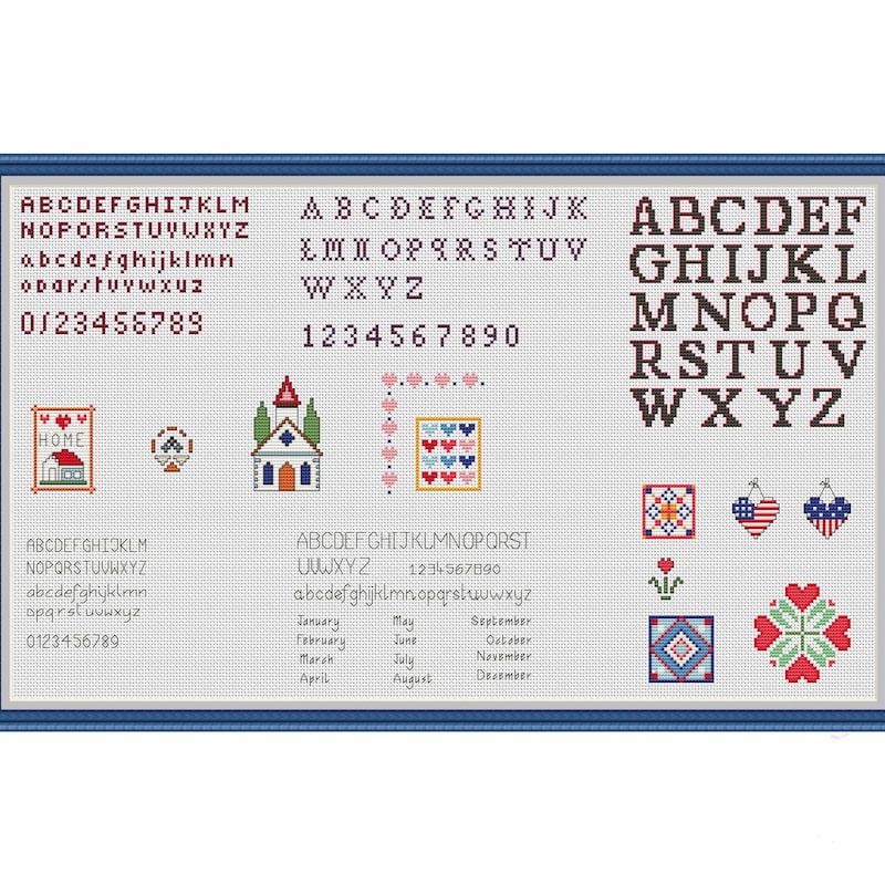 5 Font Cross Stitch - Etsy