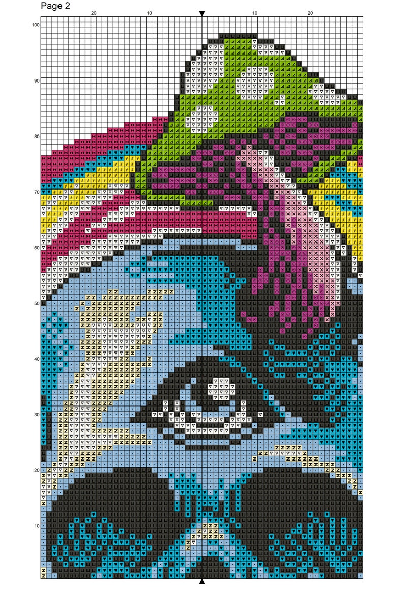 Trippy Skull Cross Stitch Pattern PDF – Neon Mushrooms & Psychedelic ...