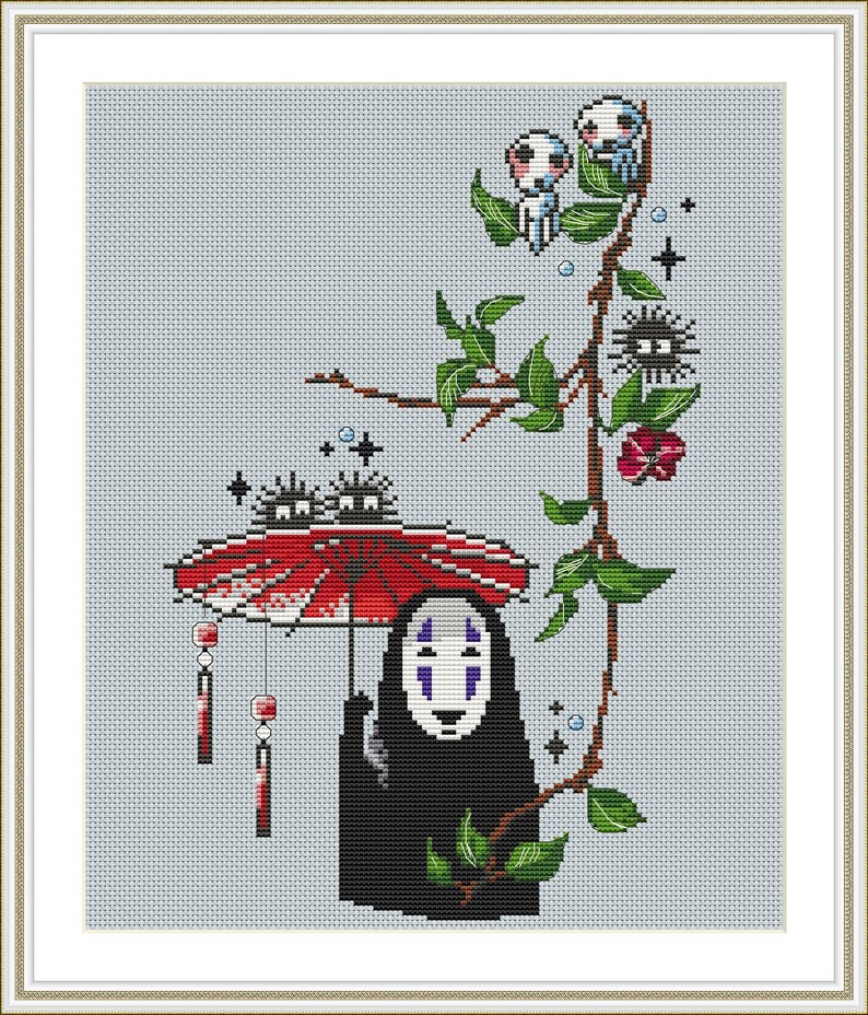 Spirited Away Chihiro Anime Stitch Pattern Ghibli Characters Cross ...