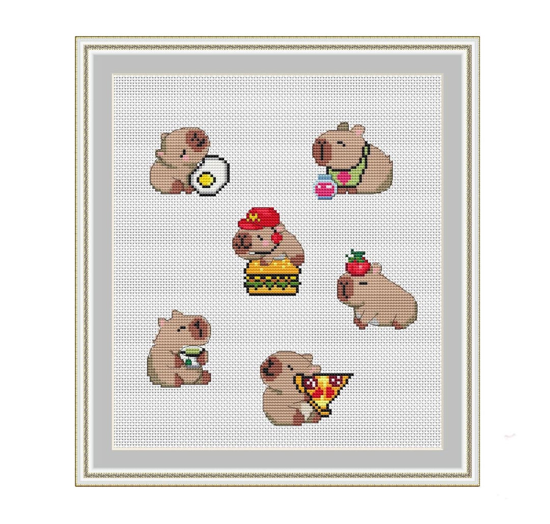 Capy Pdf Pattern Capy Birthday Capybara Embroidery Cute Capy Capybara Cross PDF Funny Capy ...