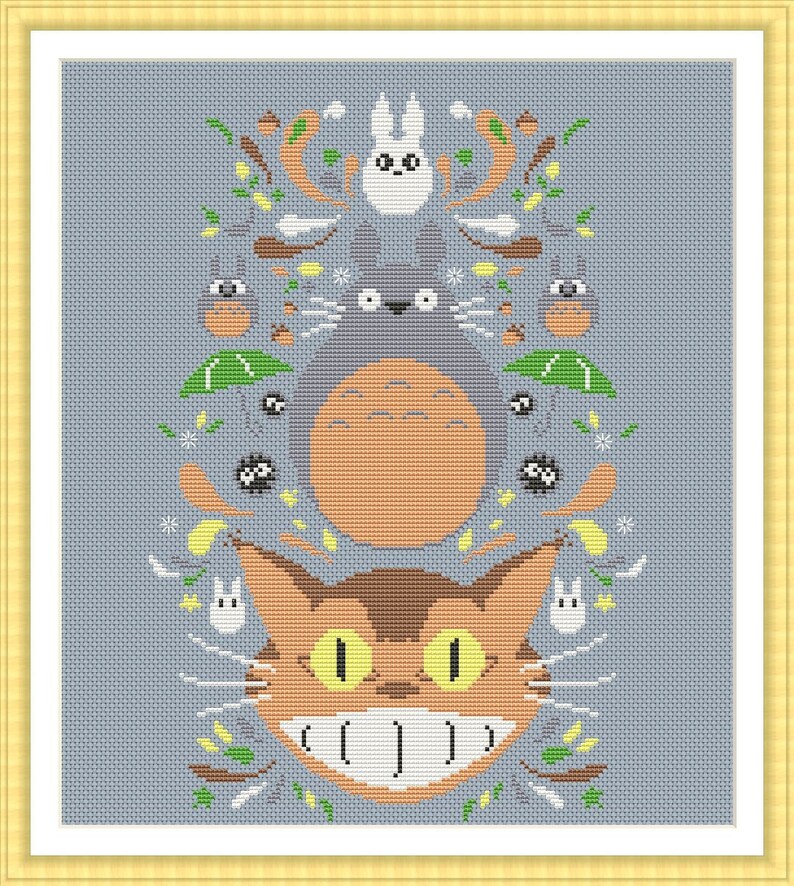 Miyazaki Hayao Totoro Embroidery Ghibli Character DIY Forest Spirit ...