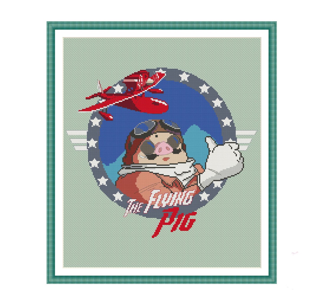 Porco Rosso Nausicaa Anime Stitch Pattern Ghibli Aesthetic Porco Rosso ...