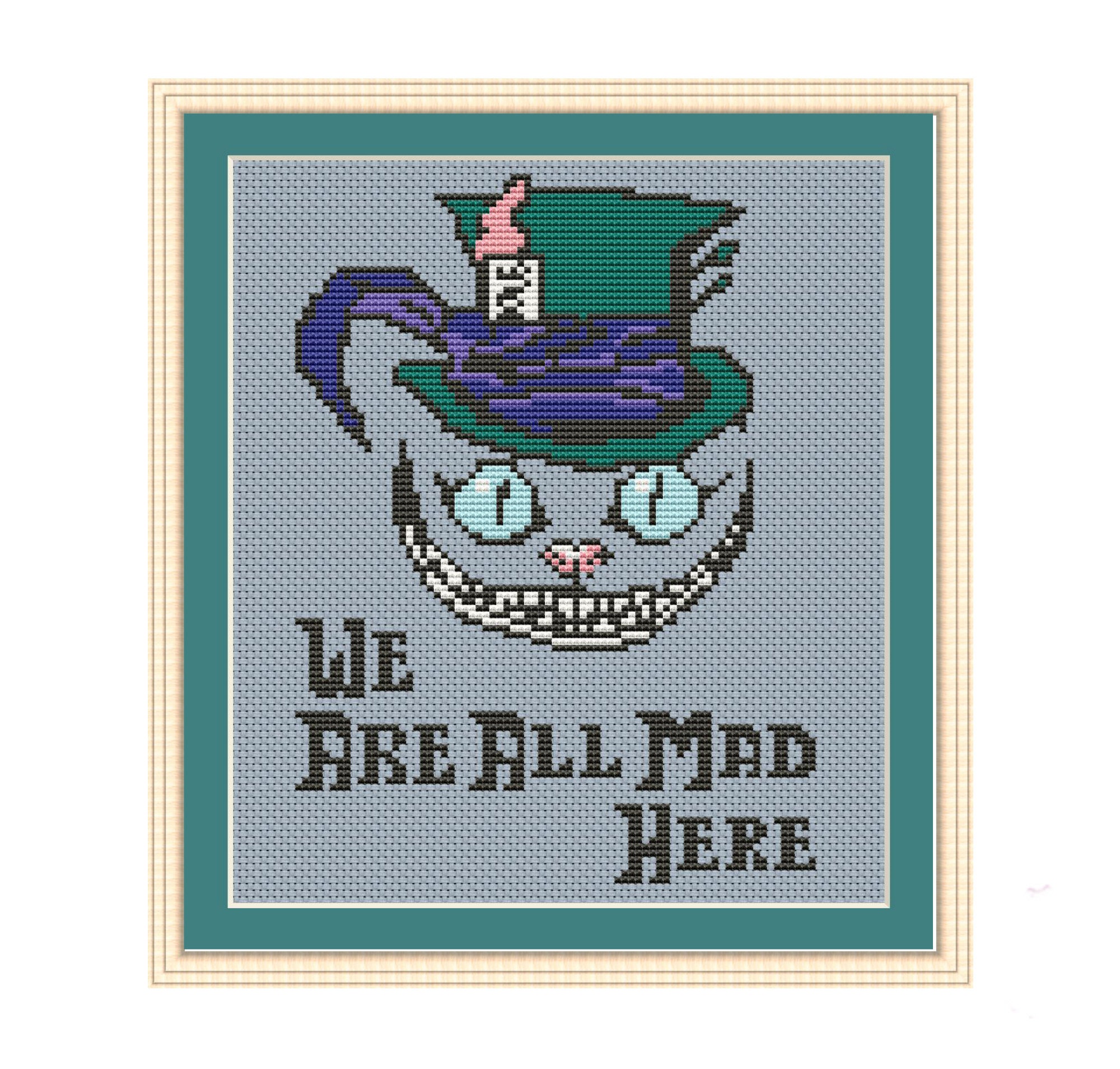 Cheshire Cat Cross Stitch Alice in Wonderland Cross Stitch Pattern PDF ...