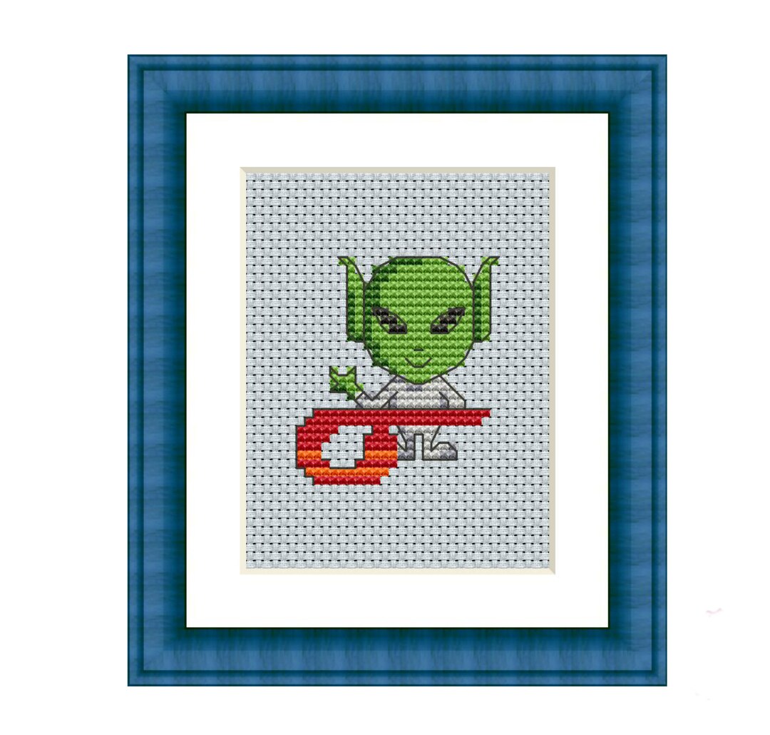 O Cross Stitch Aliens Pattern Letter Cross-stitch Aliens Embroidery ...