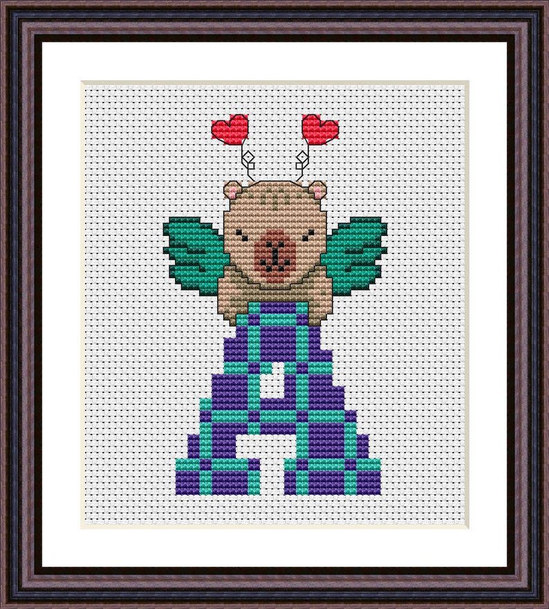 A Letter Pattern PDF Alphabet Font Style Capybara Embroidery Capybara ...