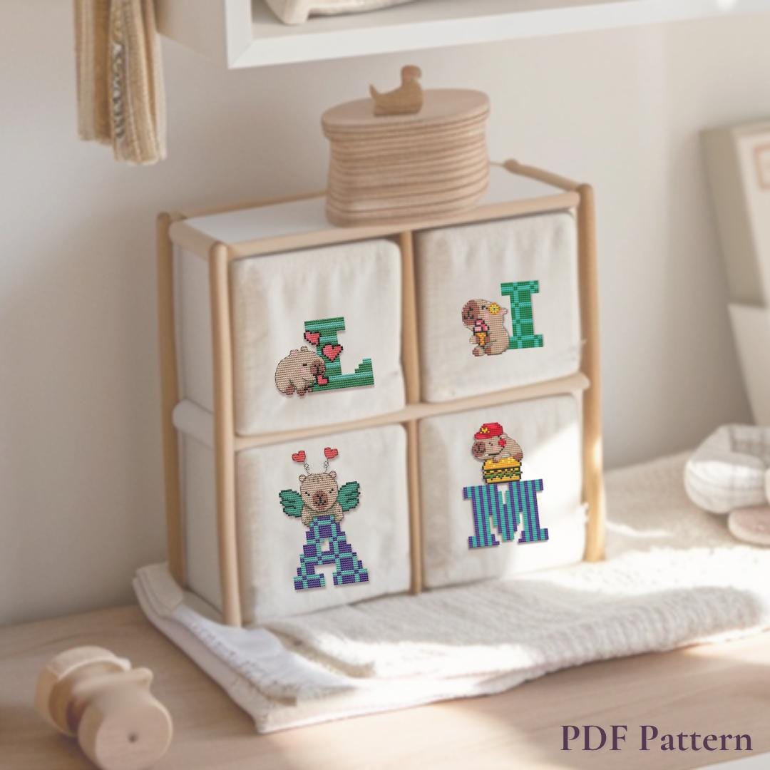 Capy ABC Letter F – Capybara PDF Pattern, Alphabet Font Embroidery ...