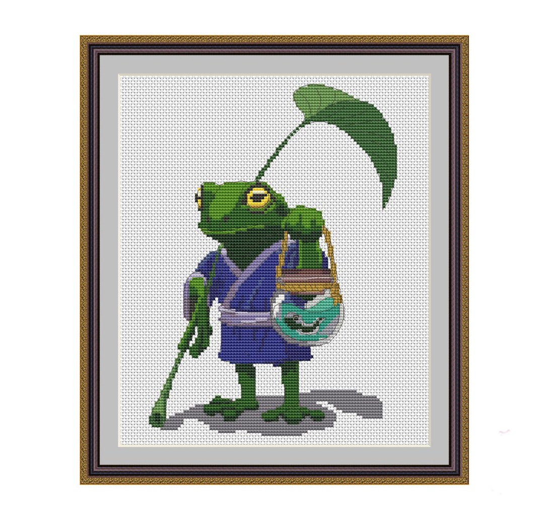 Frog Cross-stitch Meme Cross Stitch Toad Cross Stitch Kawaii Cross ...