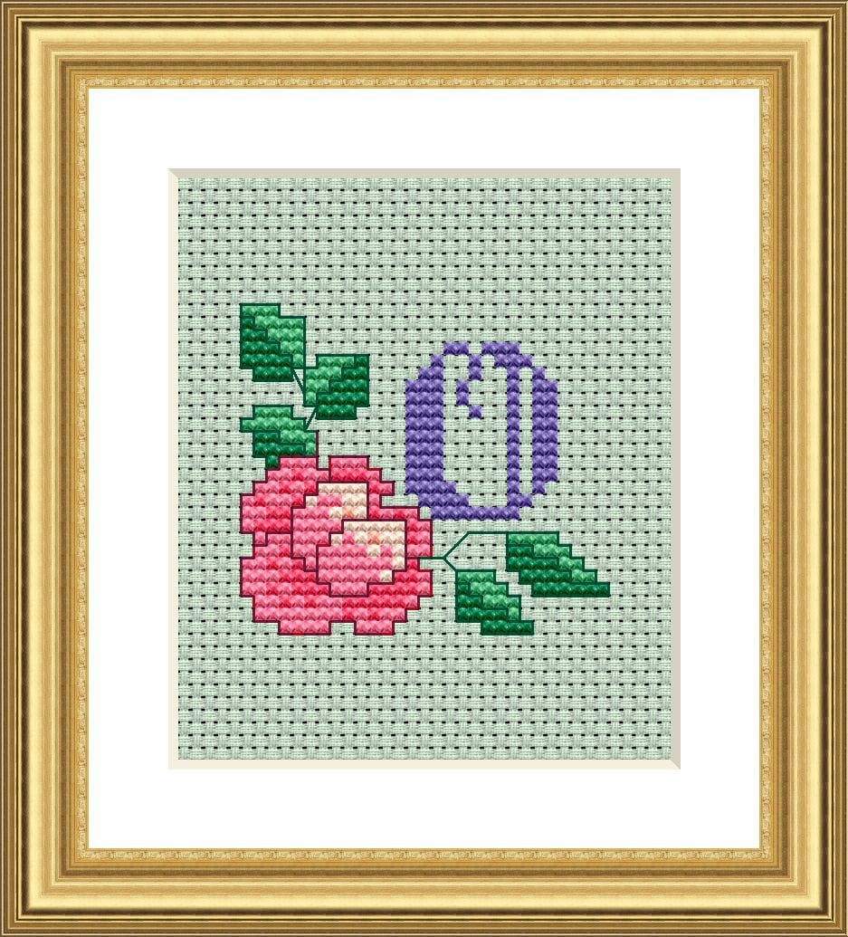 Stitch Alphabet Cross Stitch Font Full Alphabet Rose Embroidery Floral ...