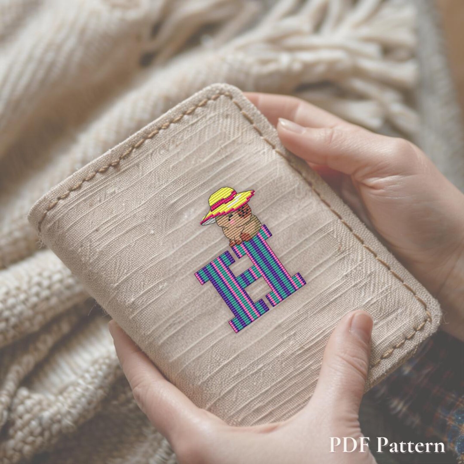 Capybara Letter H Cross Stitch Pattern PDF – Alphabet Embroidery Font ...