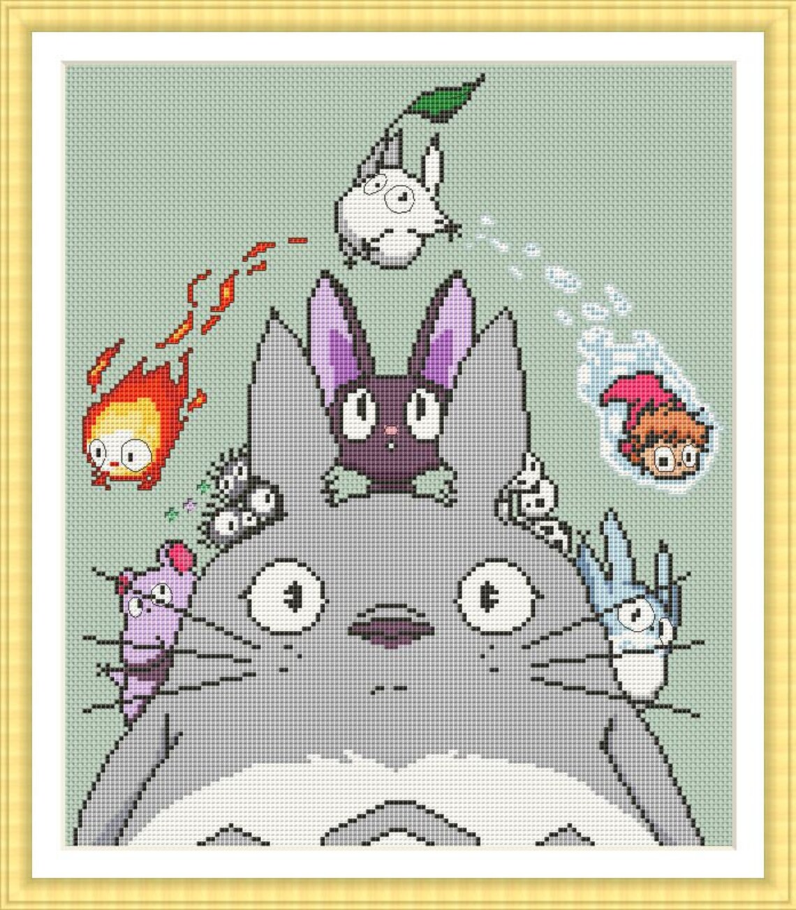 Ghibli Characters Cross Stitch Pattern Ghibli Jiji Kikis Delivery DIY ...