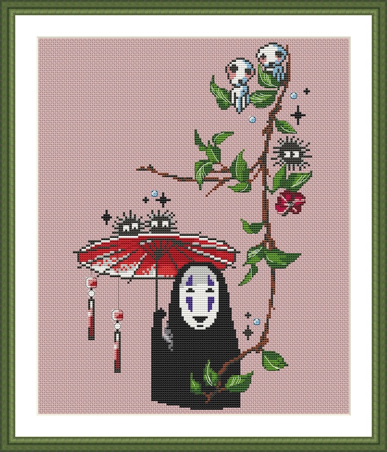 Spirited Away Chihiro Anime Stitch Pattern Ghibli Characters Cross ...