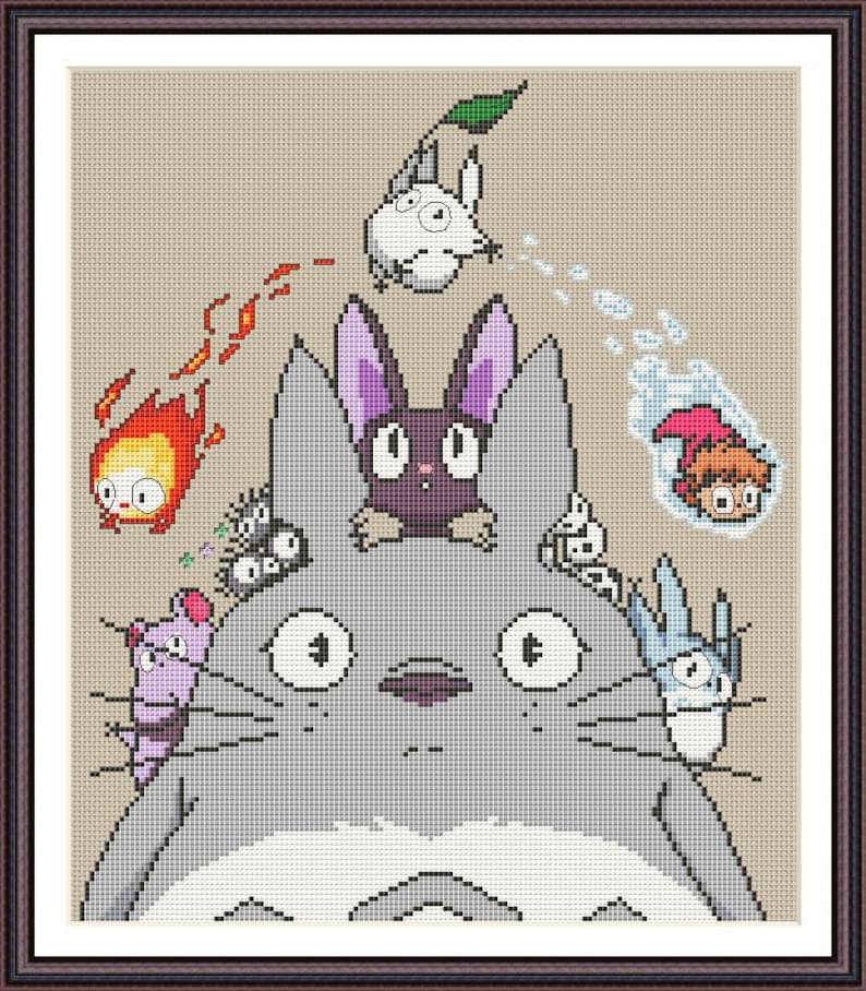 Ghibli Characters Cross Stitch Pattern Ghibli Jiji Kikis Delivery DIY ...