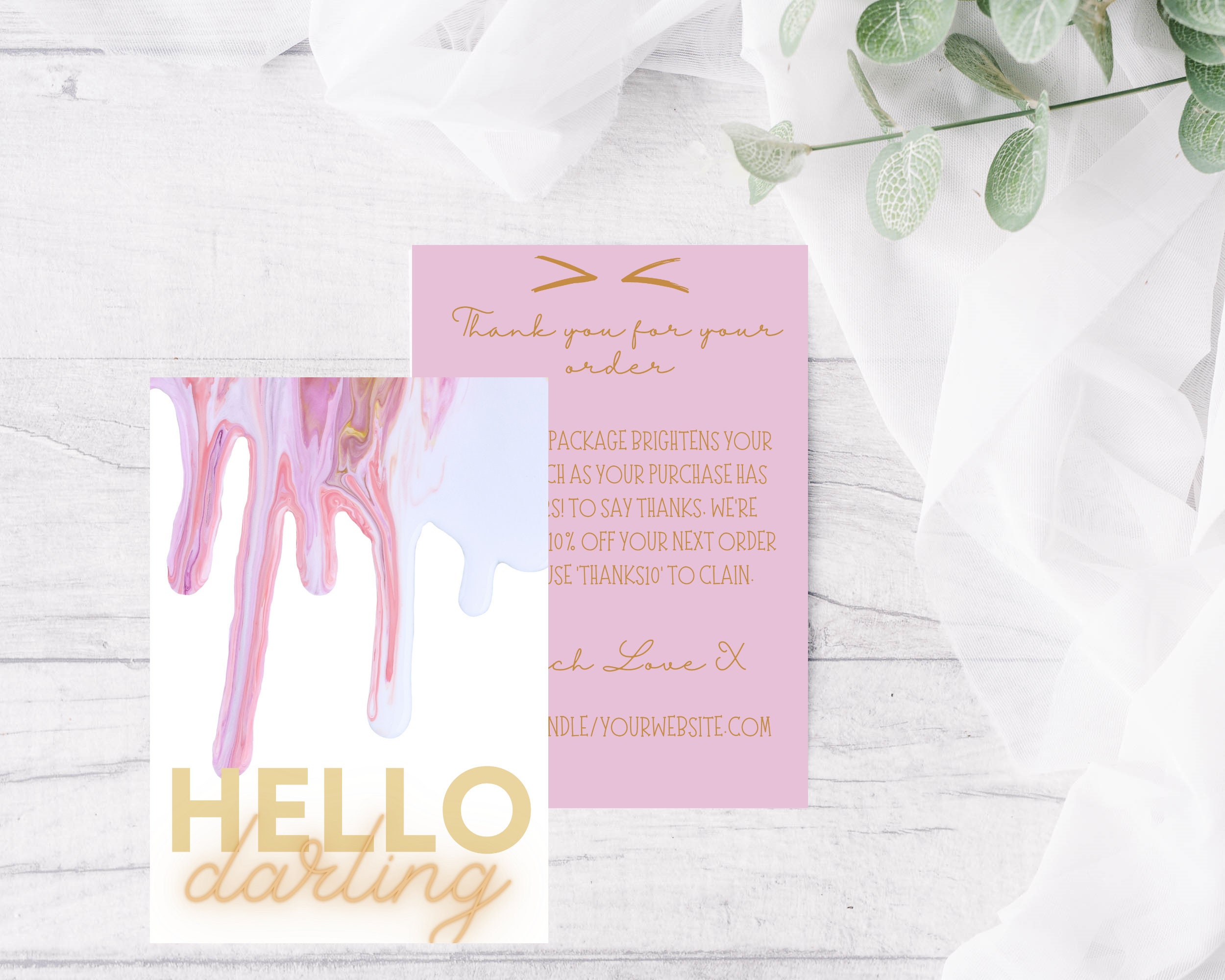 Modern and Cute Digital Cards, Printable Thank You Card, Small Business ...