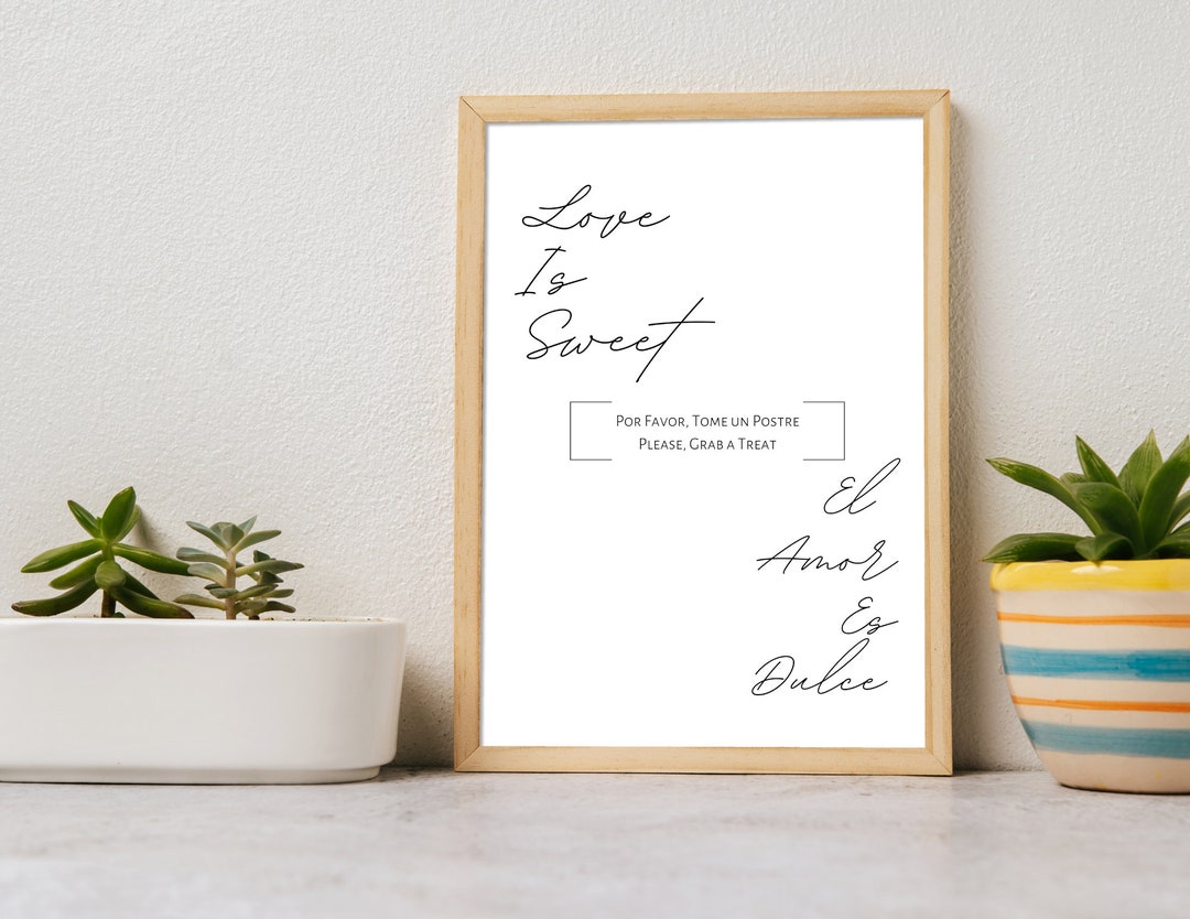 Wedding Bilingual Dessert Table Sign - Etsy