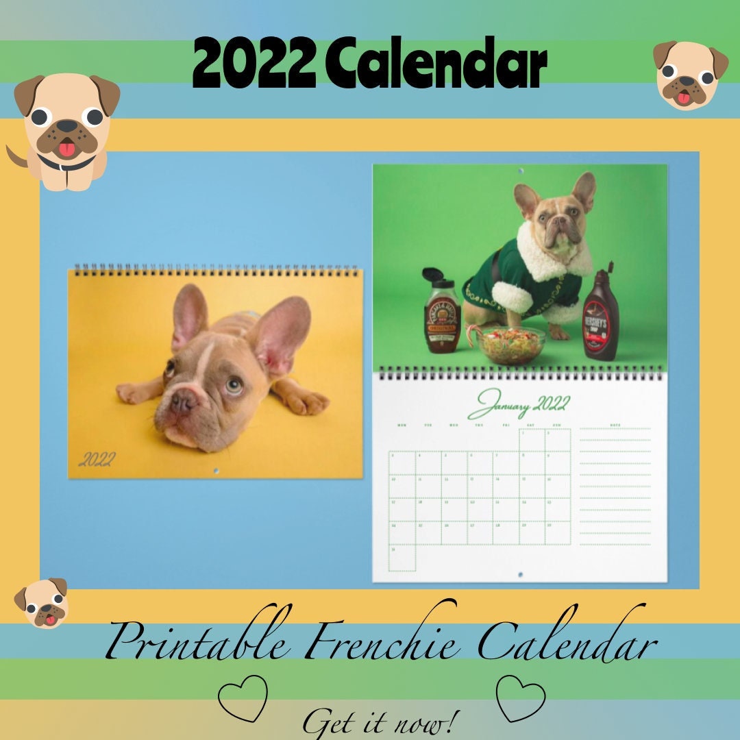 Cute Doggie Calendar Printable Monthly Calendar French - Etsy