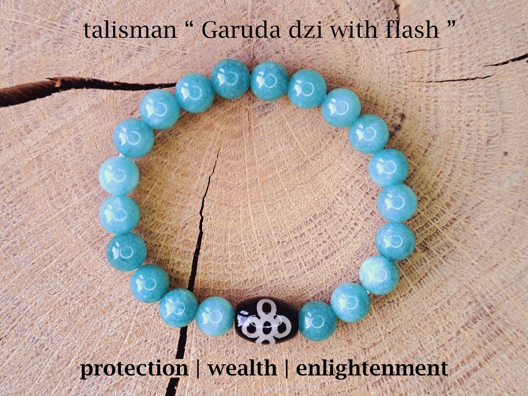 Garuda Dzi With Lightning / Tibetan Dzi Bead Bracelet / Dzi - Etsy