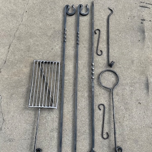 Hand Forged Campfire Cookset With Adjustable Swing Arms (heavy Duty ...