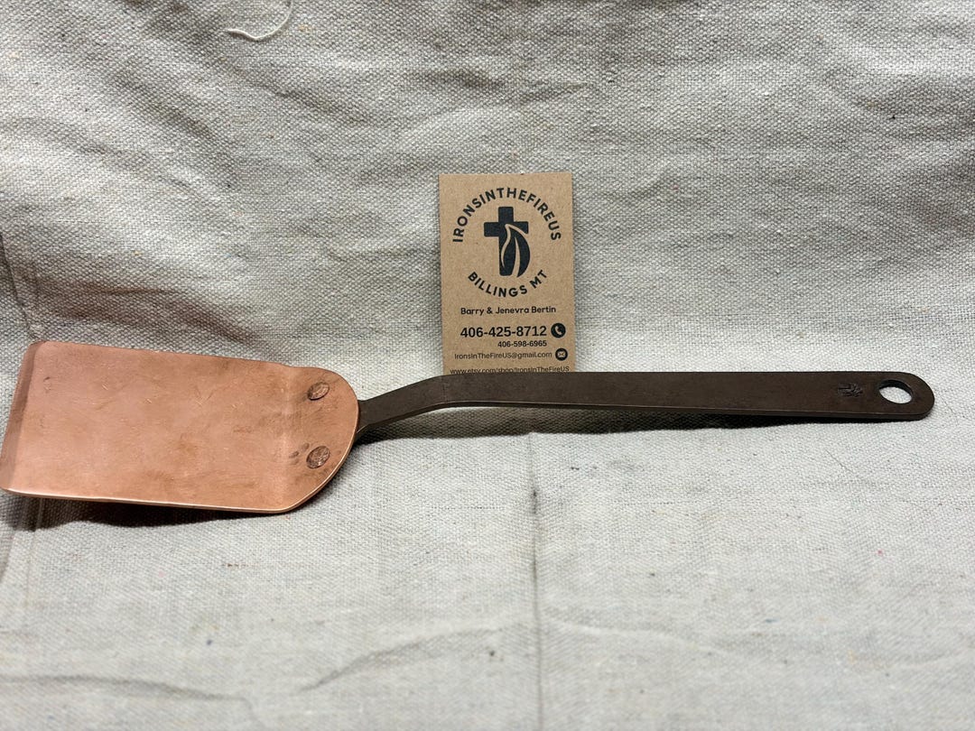 Copper and Seasoned Carbon Steel Spatula - Etsy