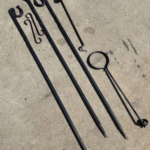 Hand Forged Campfire Cookset With Adjustable Swing Arms (heavy Duty ...
