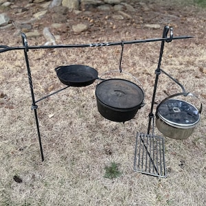 Hand Forged Campfire Cookset With Adjustable Swing Arms (heavy Duty ...