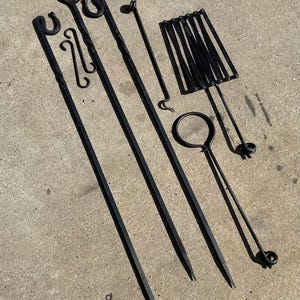 Hand Forged Campfire Cookset With Adjustable Swing Arms (heavy Duty ...