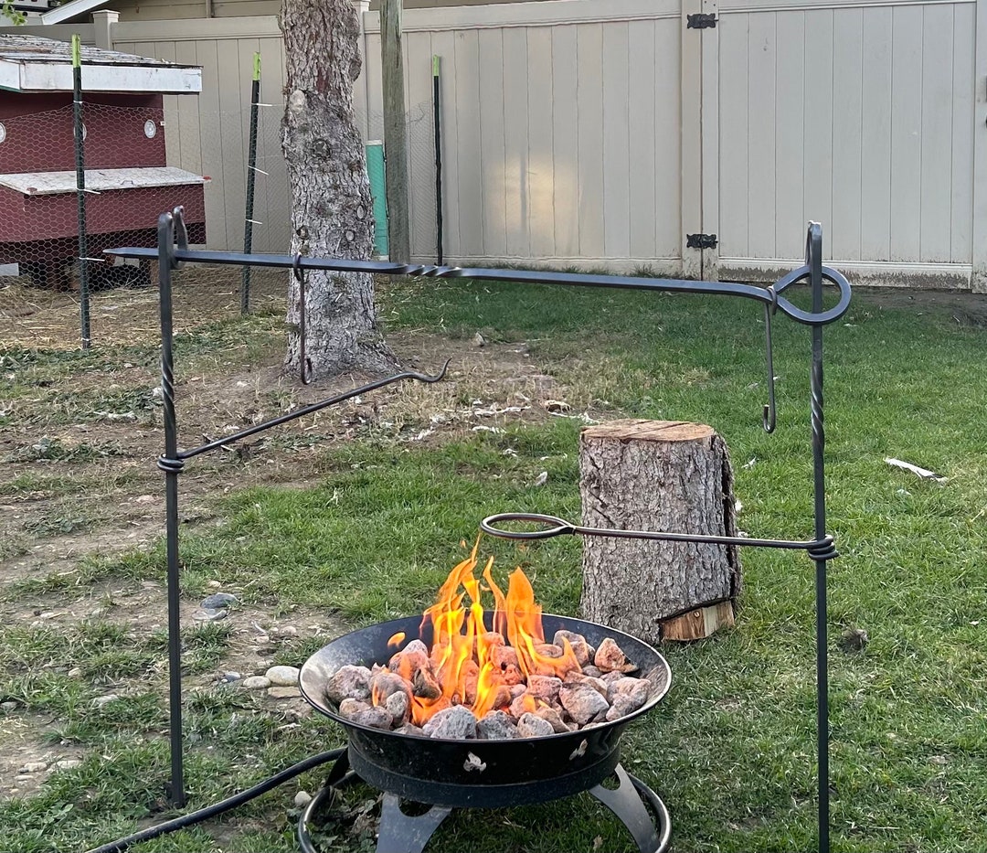 Hand Forged Campfire Cookset With Adjustable Swing Arms (heavy Duty ...